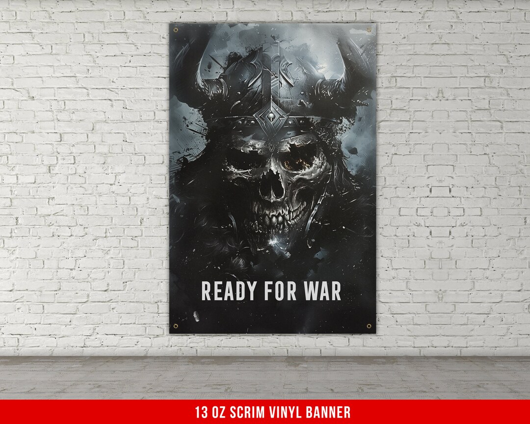 Ready for War Banner - Home Gym Decor - Large Motivational Wall Art ...