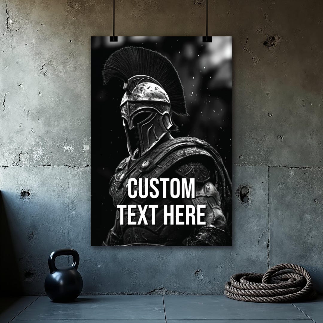 Custom Spartan Poster, Home Gym Wall Decor, Motivation Quote Wall Art ...