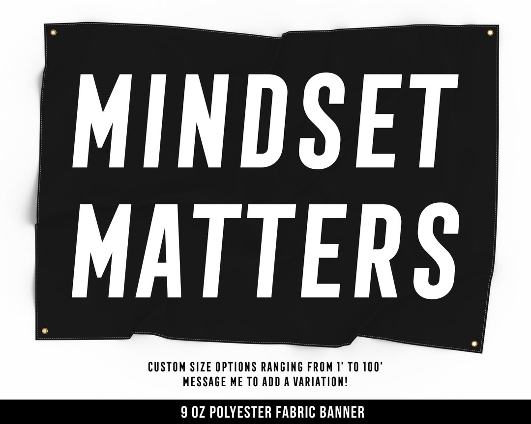 Mindset Matters Cloth Banner - Home Gym Decor - Large Wall Art Quote ...