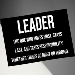 Leader Poster, Motivation Poster, Inspirational Quotes, Home Gym Wall ...
