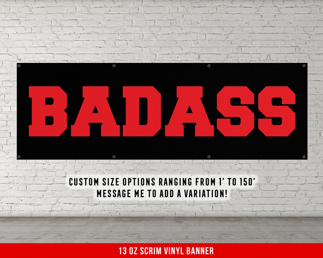 Badass Banner - Home Gym Decor - Large Quote Wall Art - Fitness ...