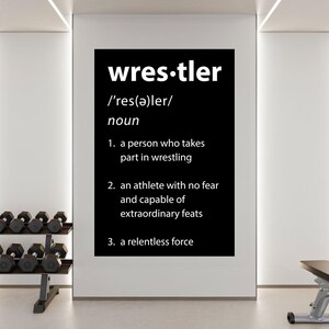 Wrestling Poster, Wrestler Definition Print, Funny Wrestling Room Decor ...