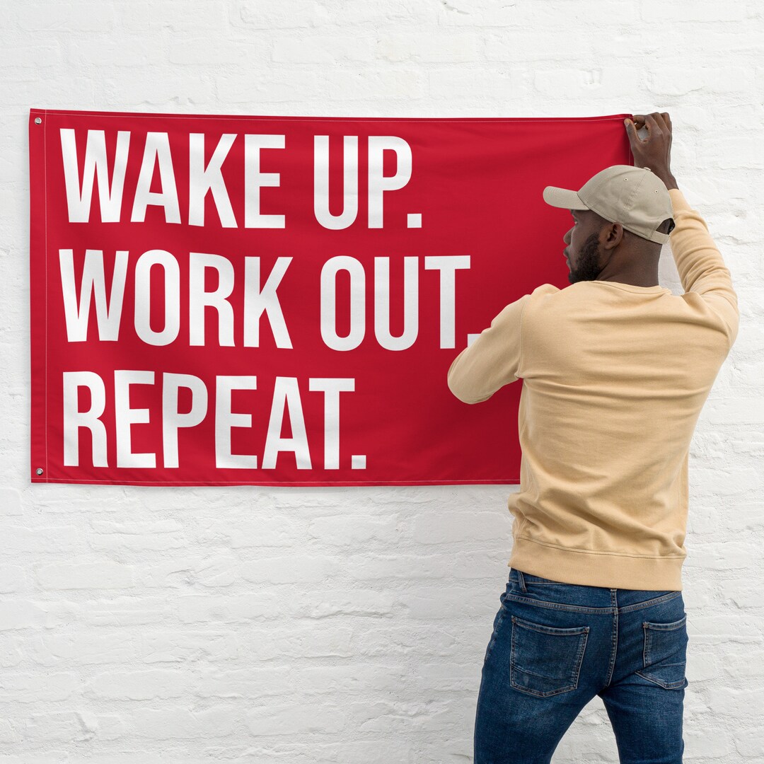 Gym Flags Gym Gifts Weightlifting Decor Custom Home Gym Banner Gym Sign ...