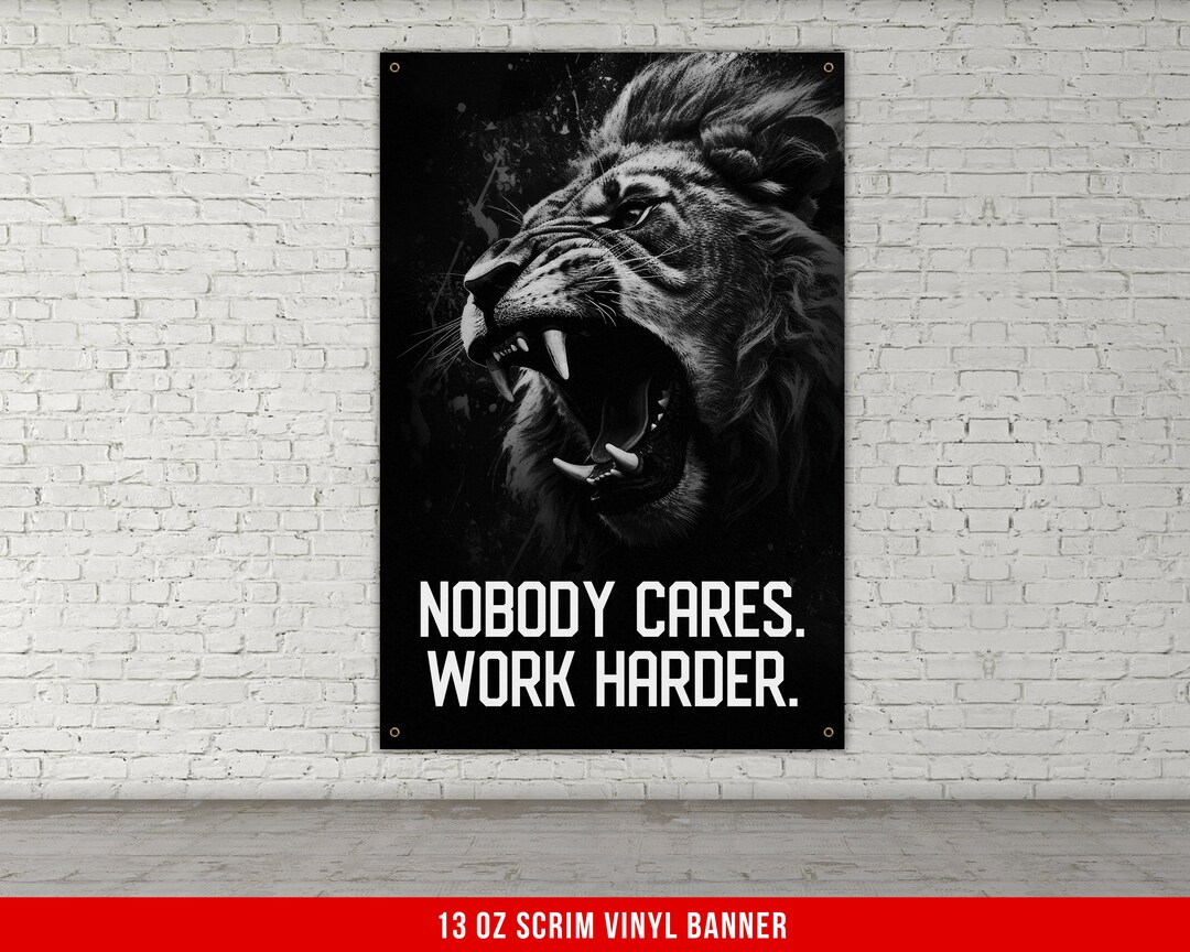 Nobody Cares Work Harder Home Gym Banner - Inspiration - Weightlifting ...