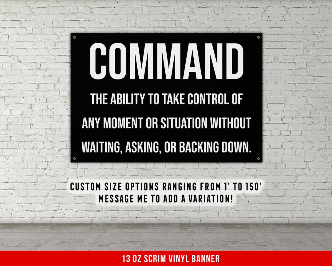 Command Banner, Gym Motivational Banner, Home Gym Decor, Inspirational ...