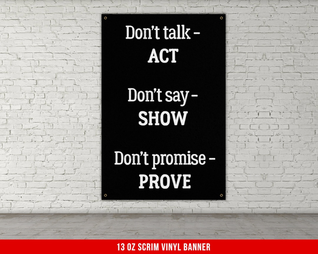 Don't Talk Banner - Home Gym Decor - Large Motivational Quote Wall Art ...