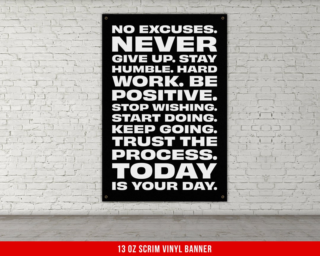 Multiple Quotes Banner - Home Gym Decor - Large Quotes Wall Art ...