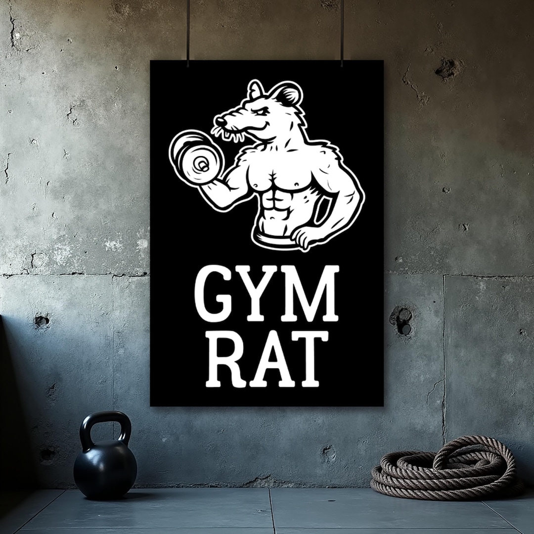 Gym Rat Poster, Home Gym Poster, Fitness Poster, Funny Gym Poster ...