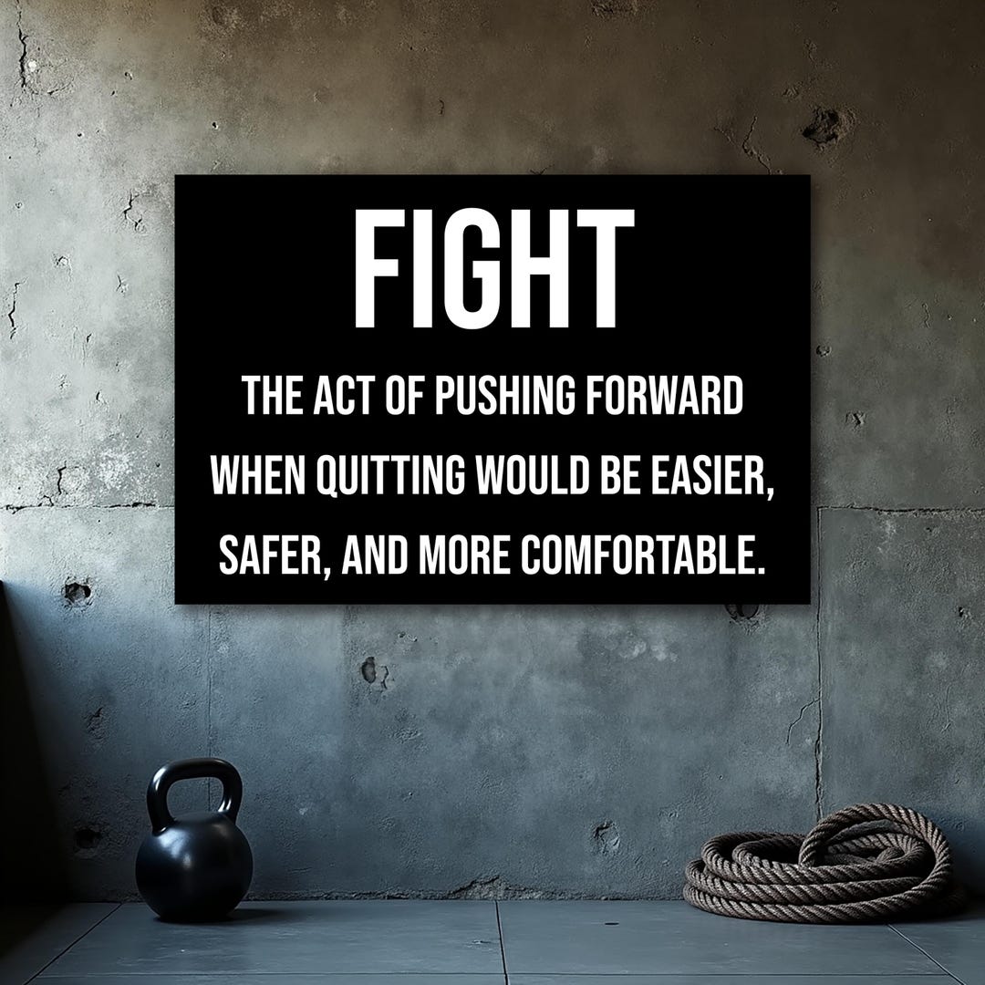 Fight Motivation Poster, Home Gym Wall Art, Fitness Print ...