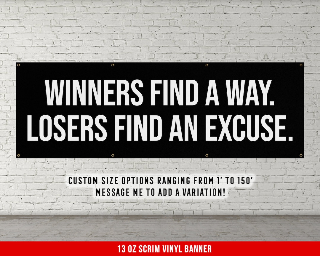 Winners Find A Way Banner - Home Gym Wall Art - Motivational Fitness ...