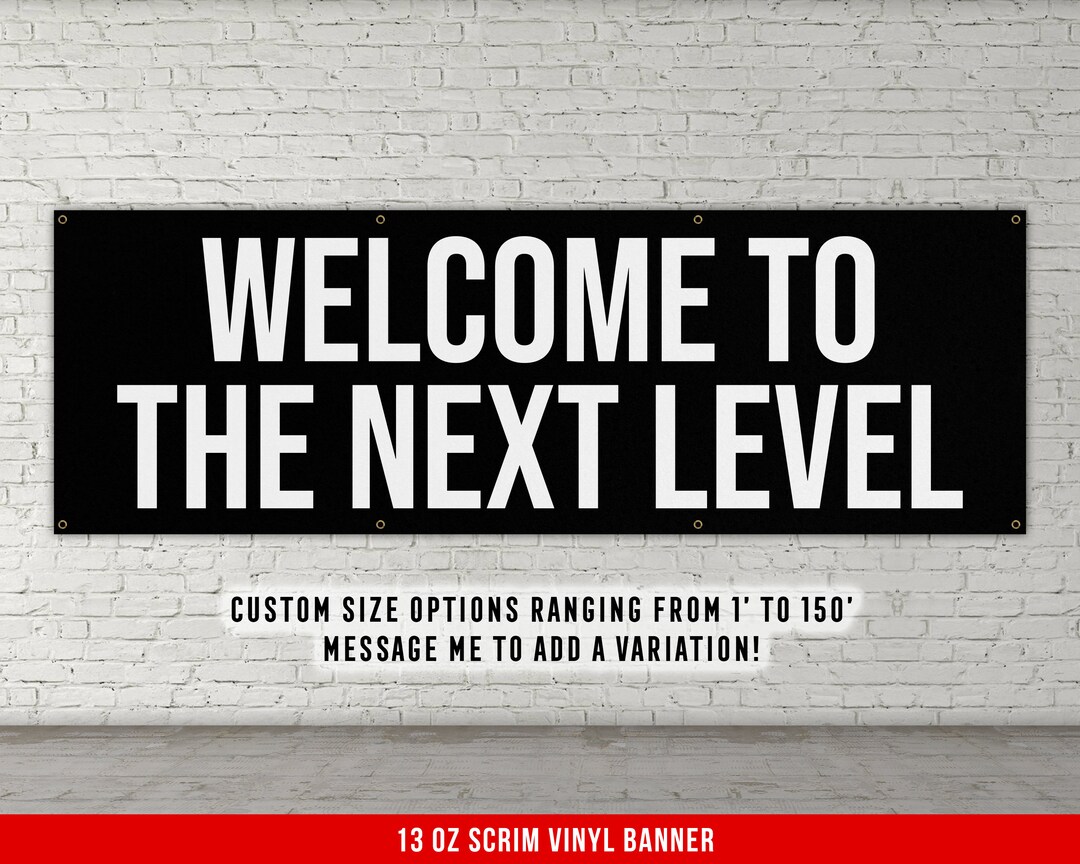 Next Level Banner - Motivational Home Gym Decor - Large Quote Wall Art ...