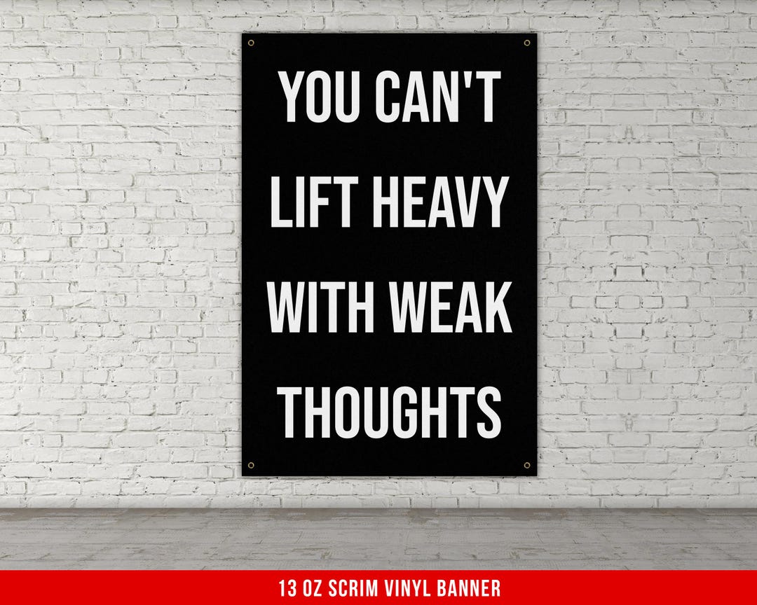 Motivational Weightlifting Banner - Home Gym Decor - Large Sports Quote ...