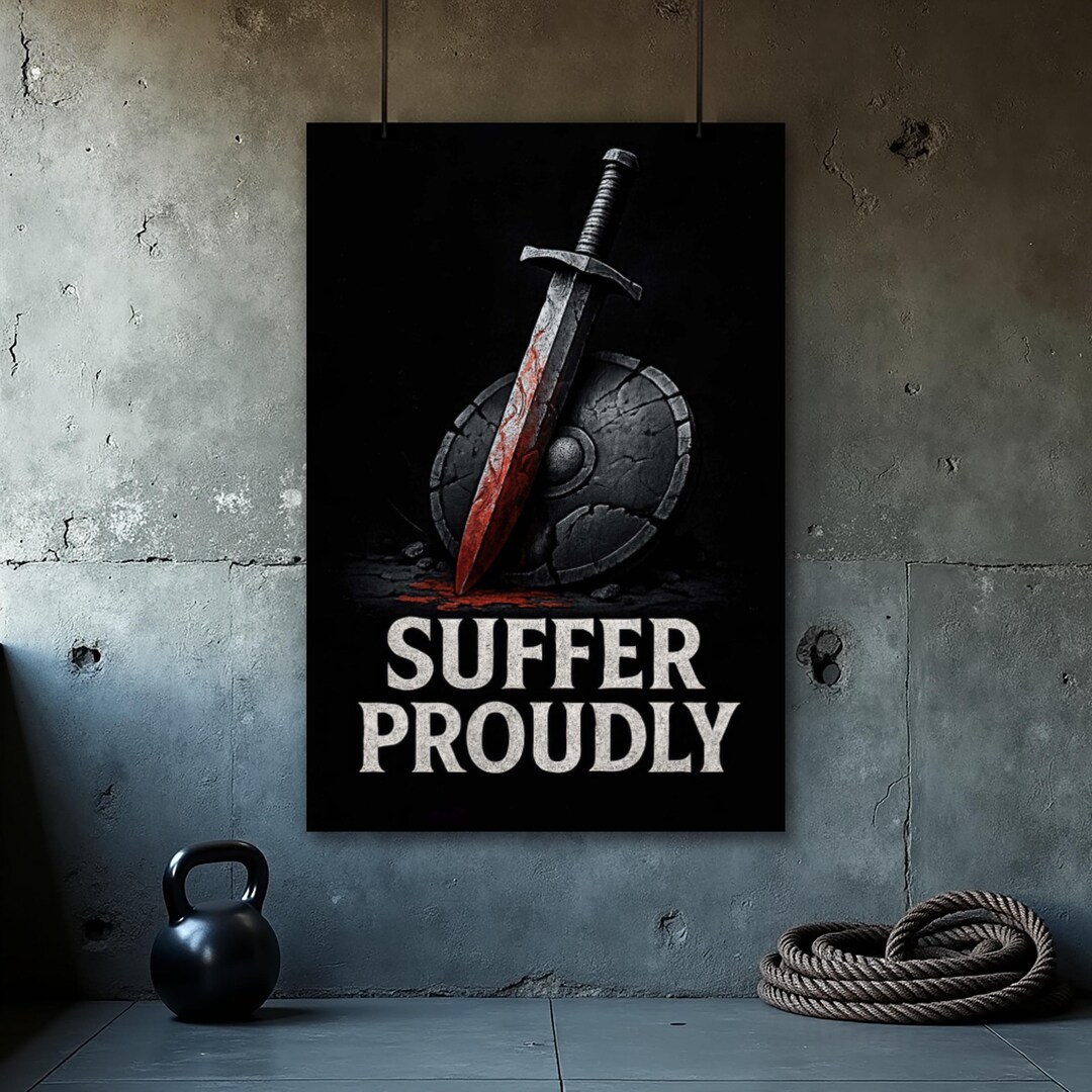 Suffer Proudly Poster, Gym Poster, Workout, Motivational Quotes ...