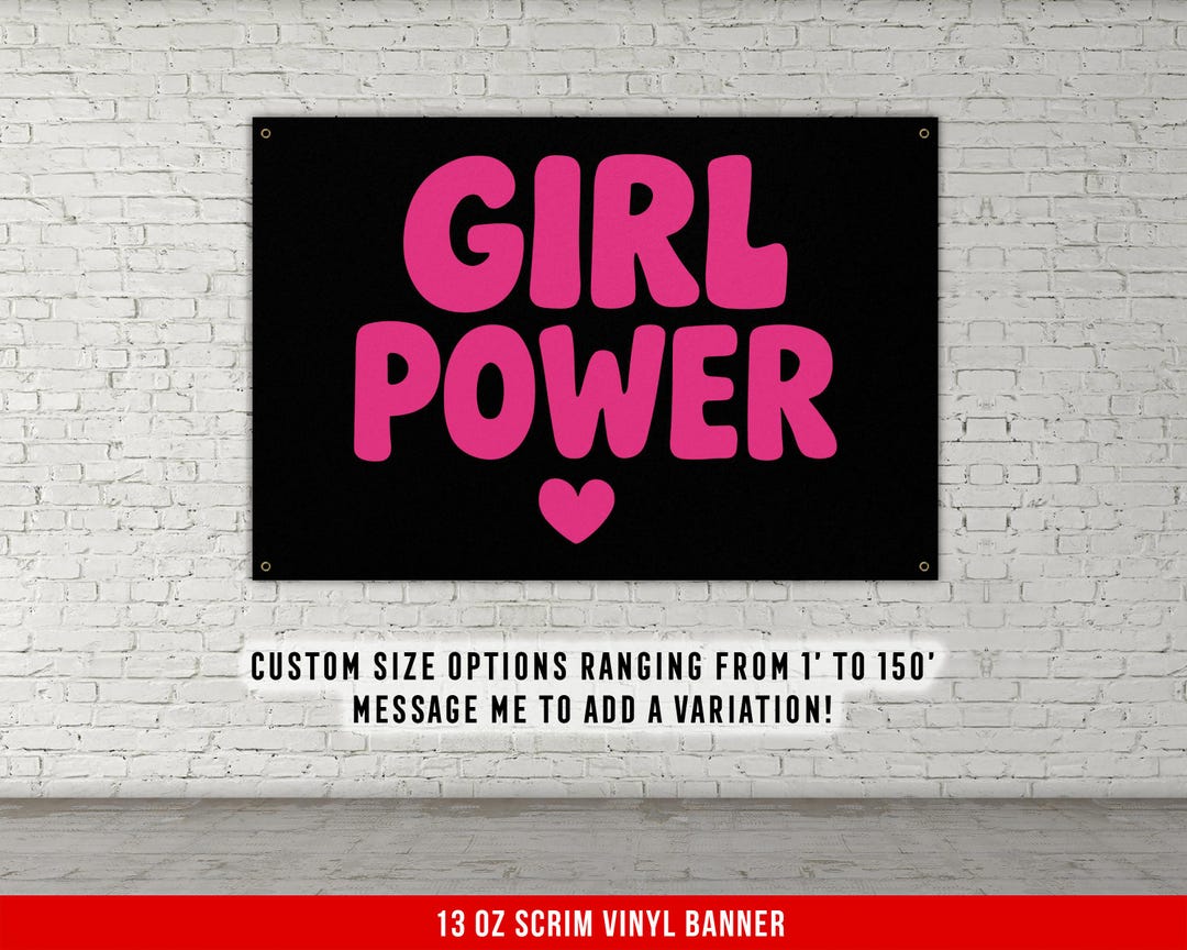 Girl Power Banner, Home Gym Decor, Motivational Quote, Women Fitness ...
