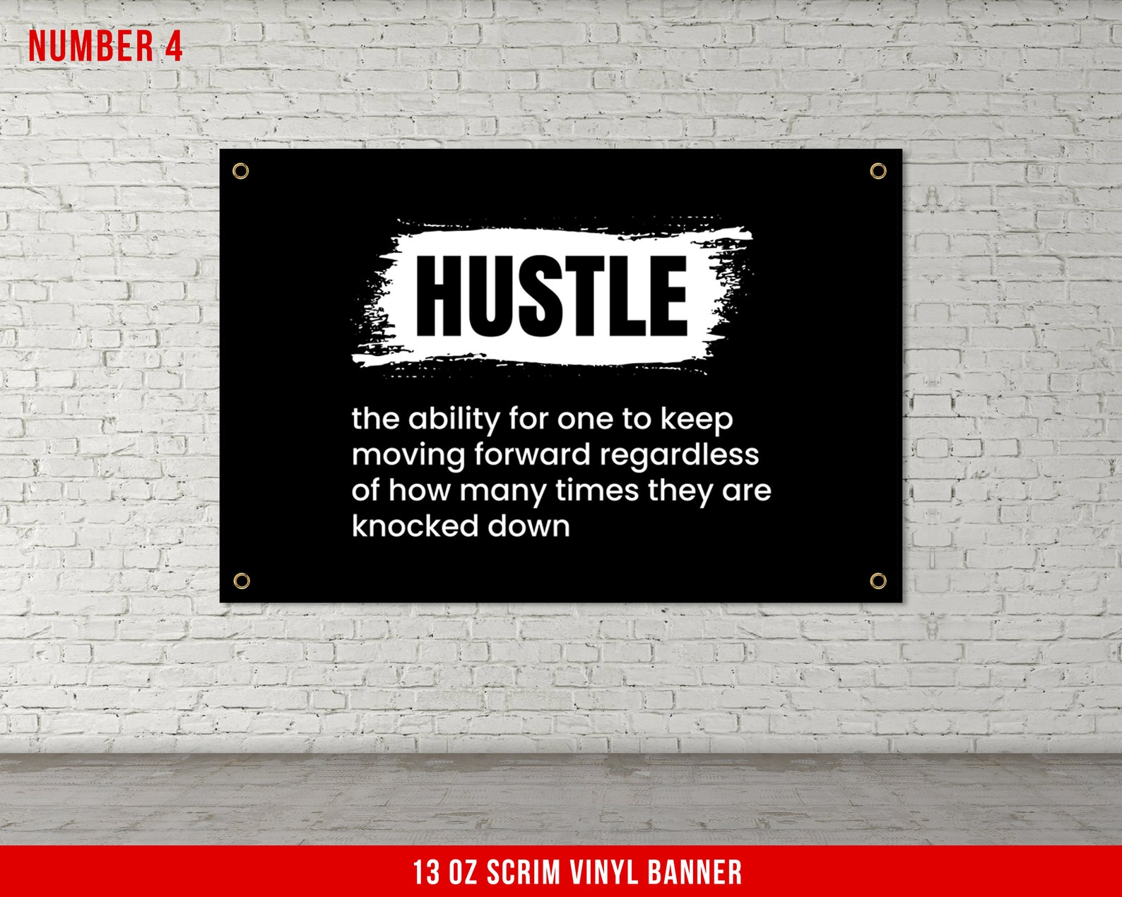 Definition Hustle Conquer Dominate Grind Banners - Set of 4 - Home Gym ...