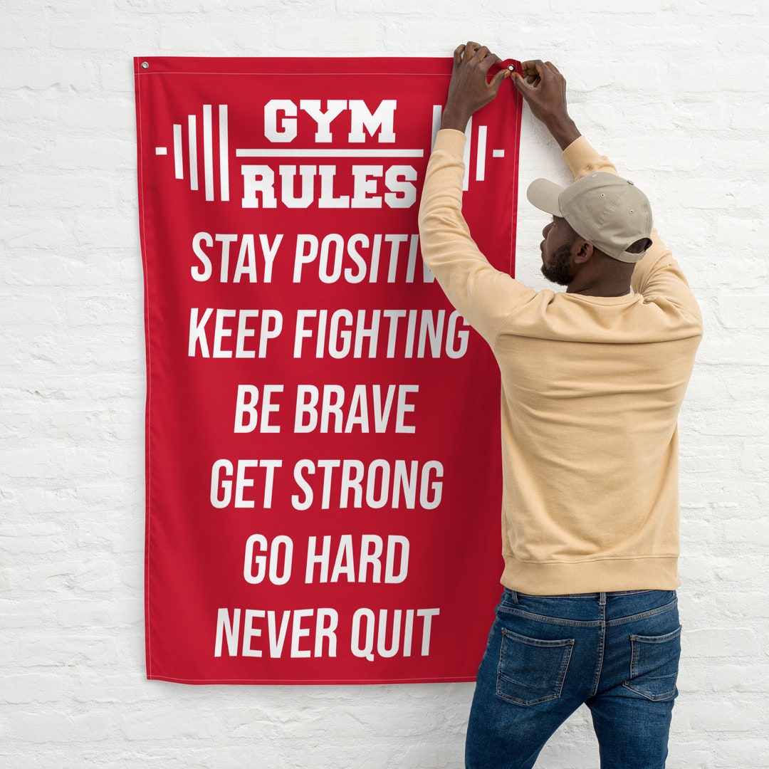 Gym Flags Gym Sign Home Gym Banner Weightlifting Decor Custom Gym Gifts ...