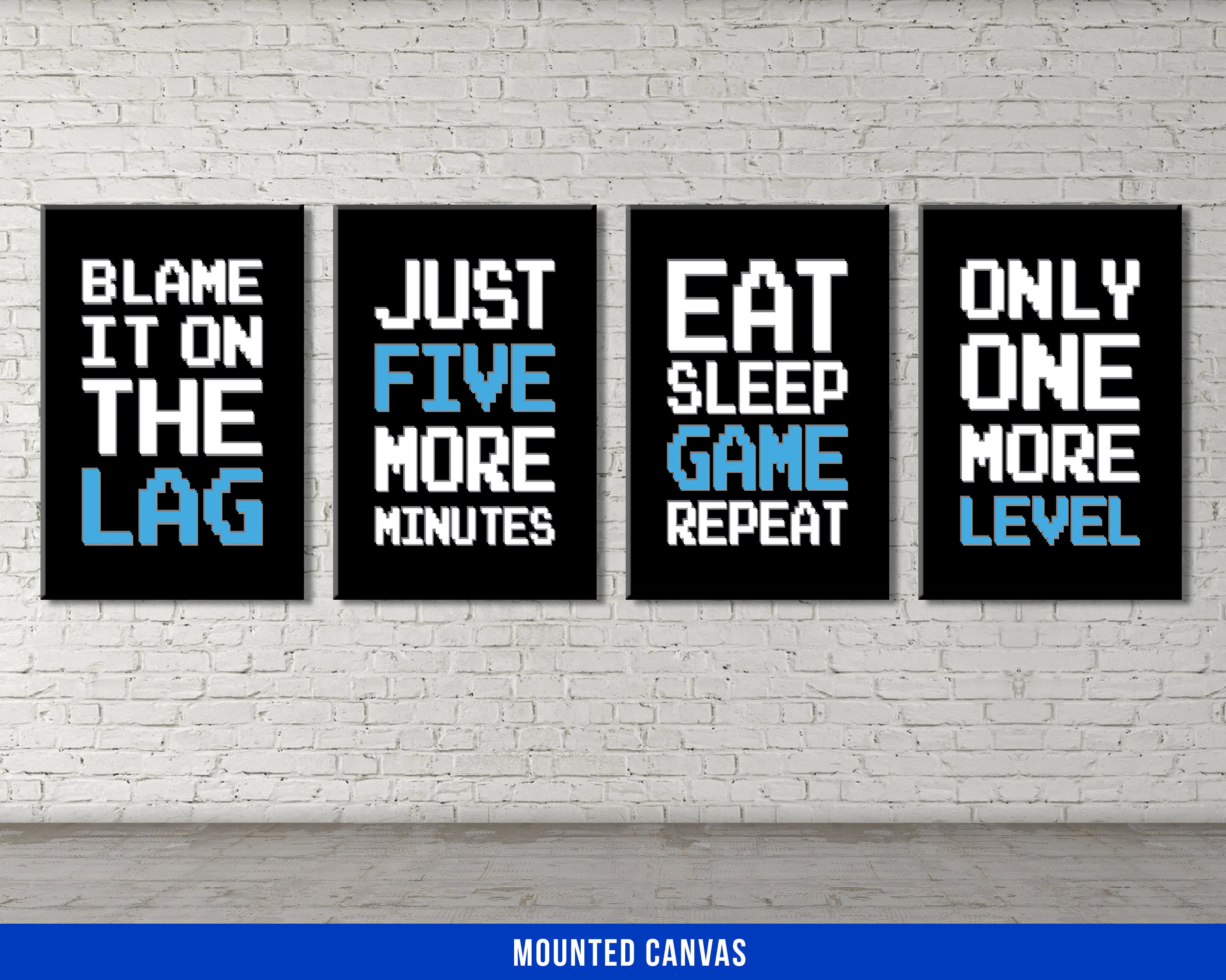 Video Game Canvas Set Gamer Decor Gaming Large Quote Wall | Etsy