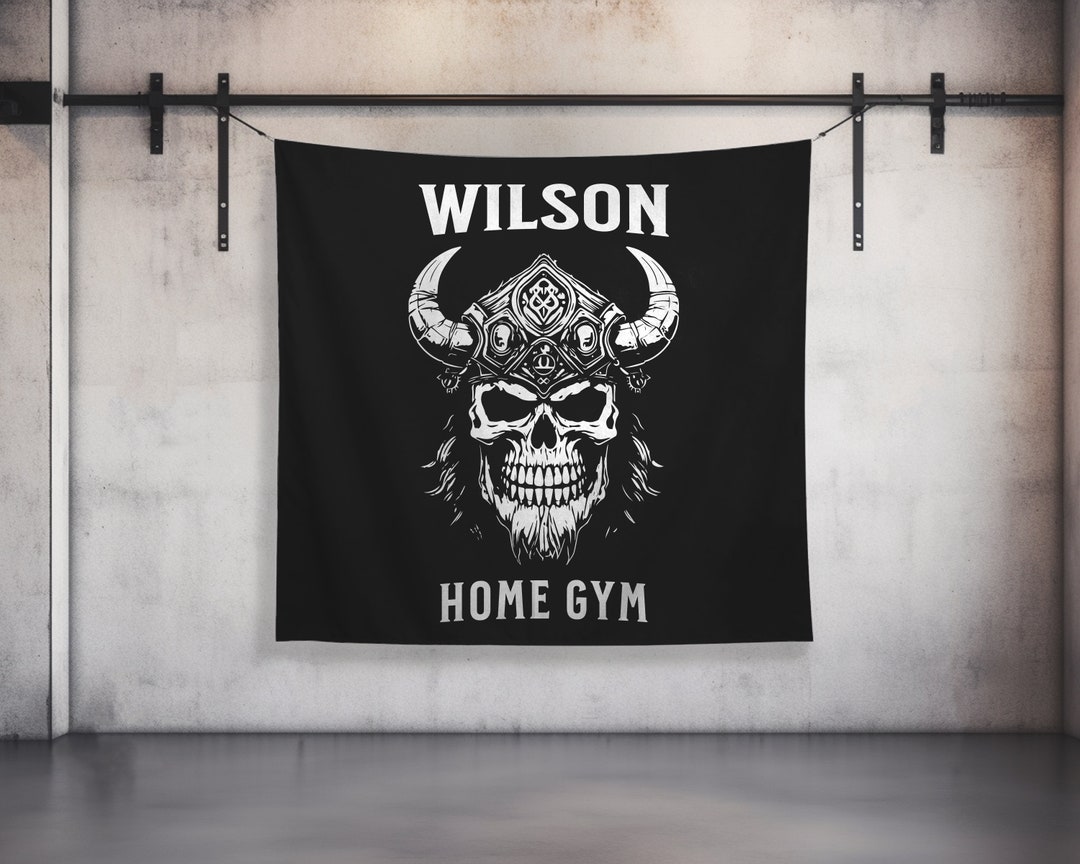 Custom Gym Tapestry | Home Gym Flag Decor | Large Quote Wall Art ...