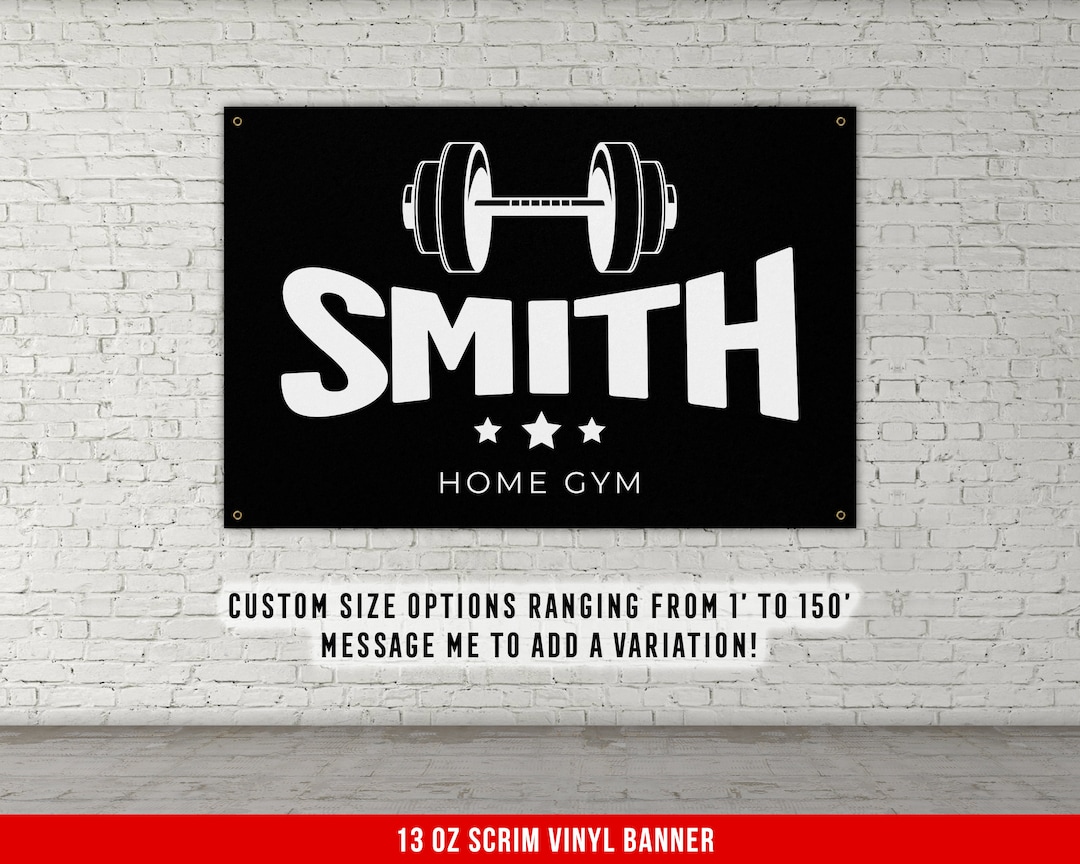 Your Name Home Gym Banner - Home Gym Decor - Large Quotes Wall Art ...