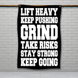 Home Gym Flag, Motivational Gym Wall Art, Garage Gym Banner, Fitness ...