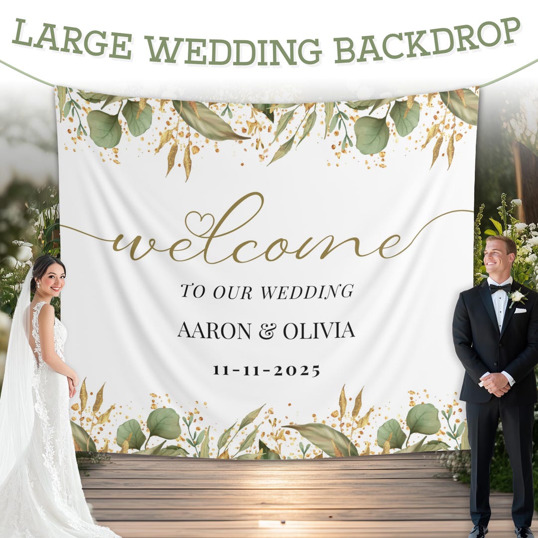 Custom Wedding Backdrop - Wedding Ceremony Banner, Reception Backdrop ...
