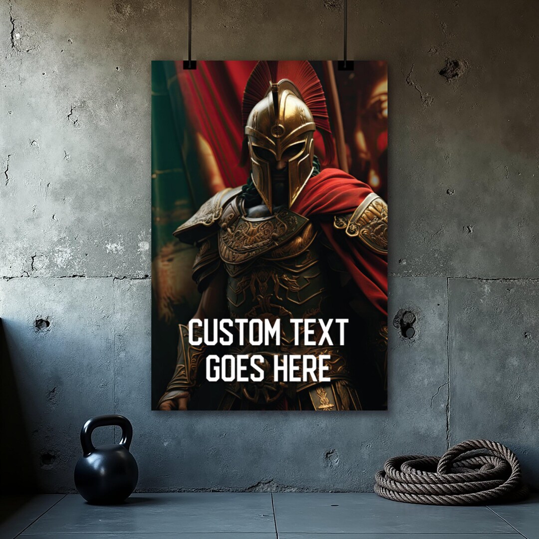 Custom Spartan Poster, Home Gym Wall Art, Motivation Print, Fitness ...