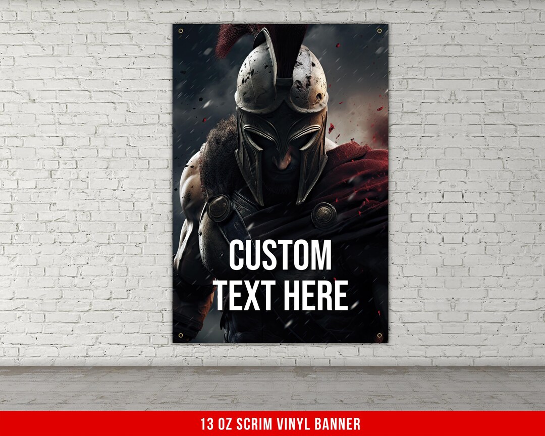 Spartan Banner for Home Gym Decor Weightlifting Motivational Quote Wall ...