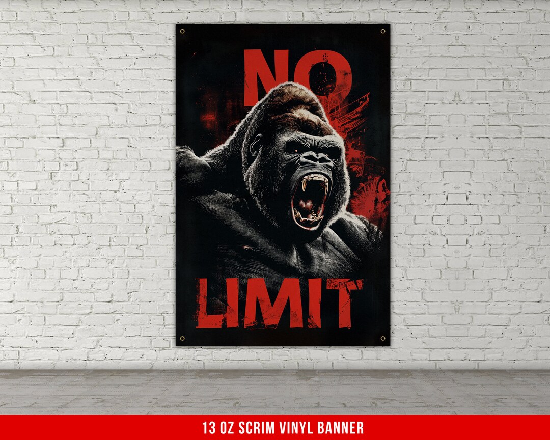 No Limit Banner - Strength Training Decor - Large Motivational Wall Art ...