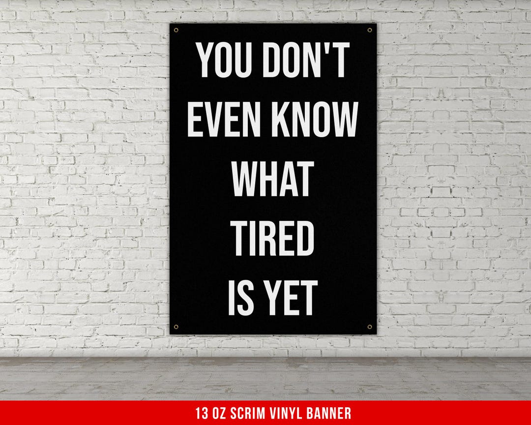 Motivational Banner, Weightlifting Gym Decor, Inspirational Wall Art ...