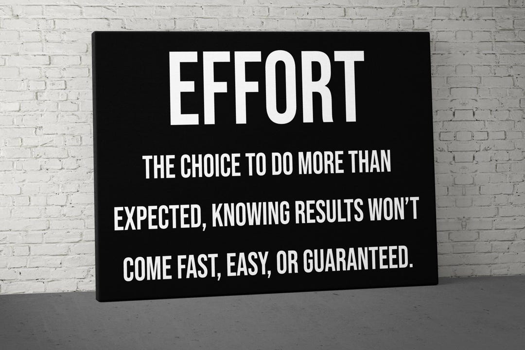 Effort Definition Motivational Canvas, Inspirational Quotes Canvas Art ...