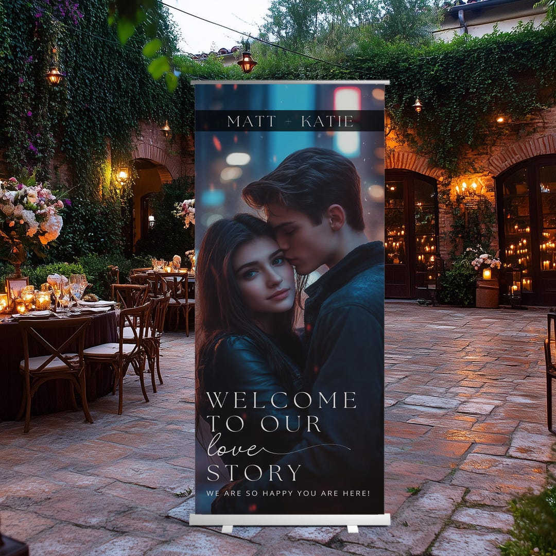 Custom Retractable Banner for Wedding – Personalized Welcome Sign ...