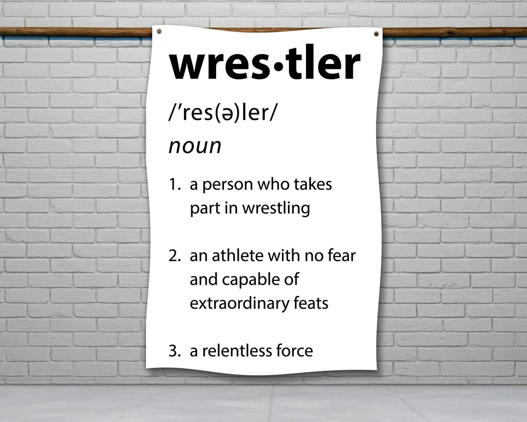 Wrestling Definition Flag, Motivational Wrestling Decor, Wrestling Wall ...