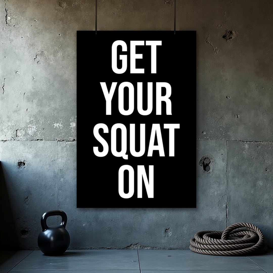 Get Your Squat on Poster, Fitness Poster, Motivation Print, Home Gym ...