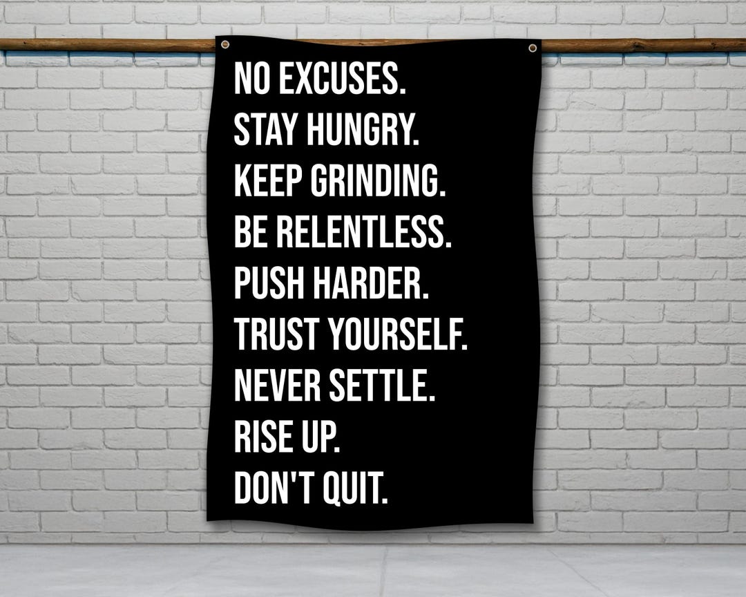 Gym Motivational Flag, Home Gym Decor, Gym Flags, Weightlifting, Garage ...
