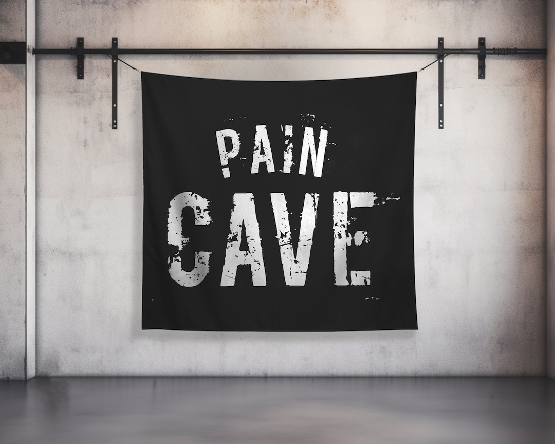 Pain Cave Wall Tapestry - Gym Decor - Large Motivational Fitness ...