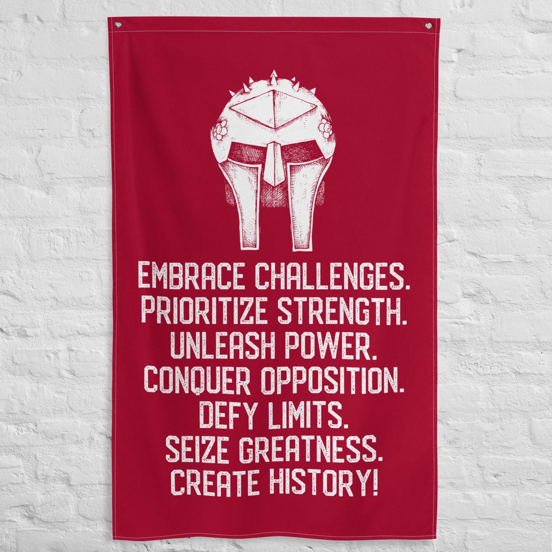 Gym Flags - Custom Home Gym Banner - Weightlifting Decor - Man Cave ...