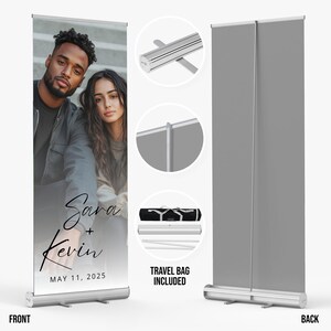 Custom Retractable Banner for Wedding Personalized Photo Welcome Sign ...