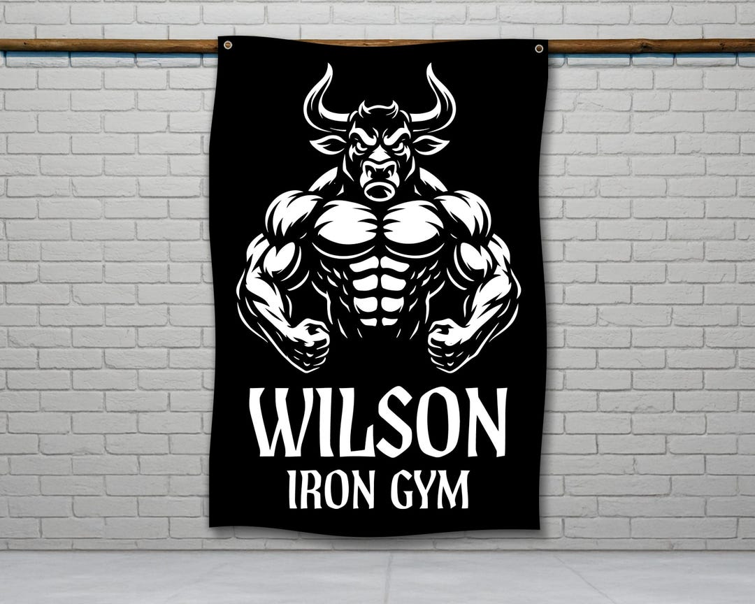 Wilson Iron Gym Flag, Motivational Gym Decor, Home Gym Decor ...