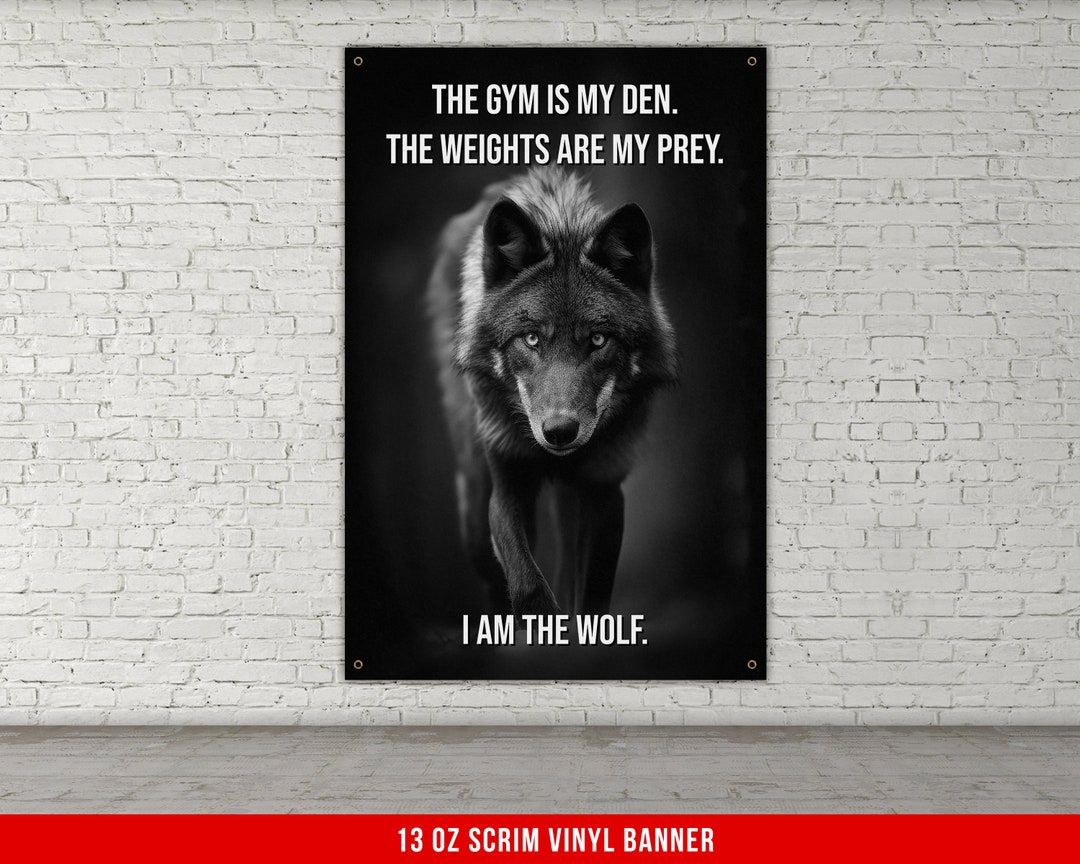 Gym is My Den Banner - Home Gym Decor - Large Motivational Quote Wall ...