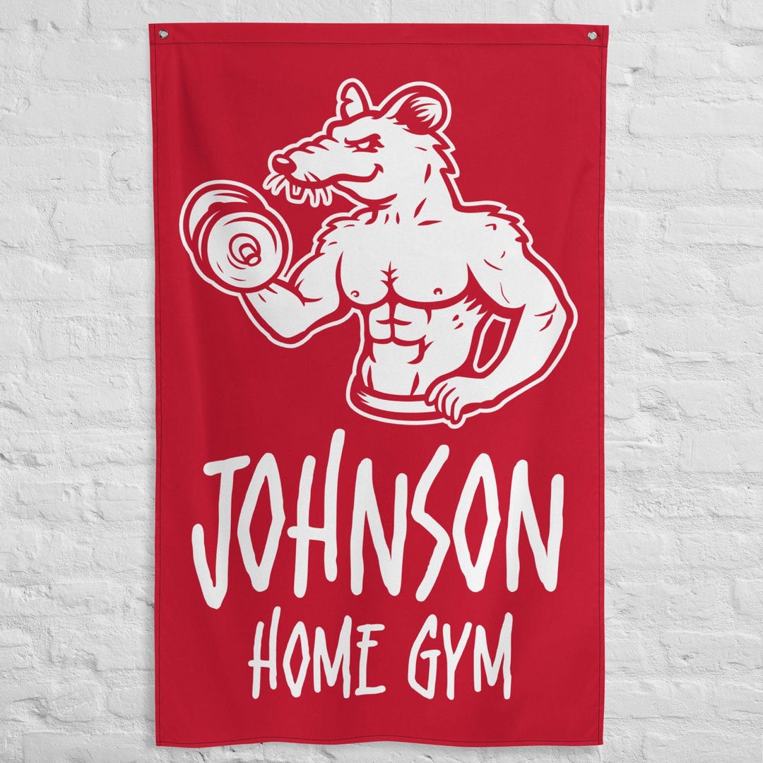 Custom Gym Flag Banner for Home Gym Decor Weightlifting Motivational ...