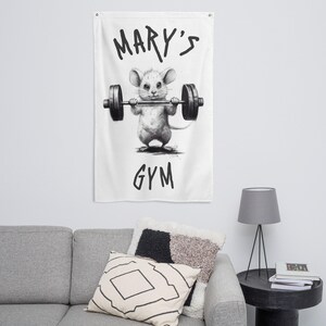 Custom Gym Flag Motivational Weightlifting Banner for Home Gym Decor ...