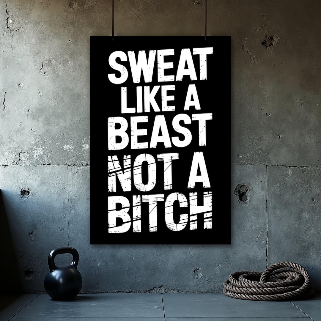 Motivational Poster Home Gym Decor Office Decor Fitness Weightlifting ...