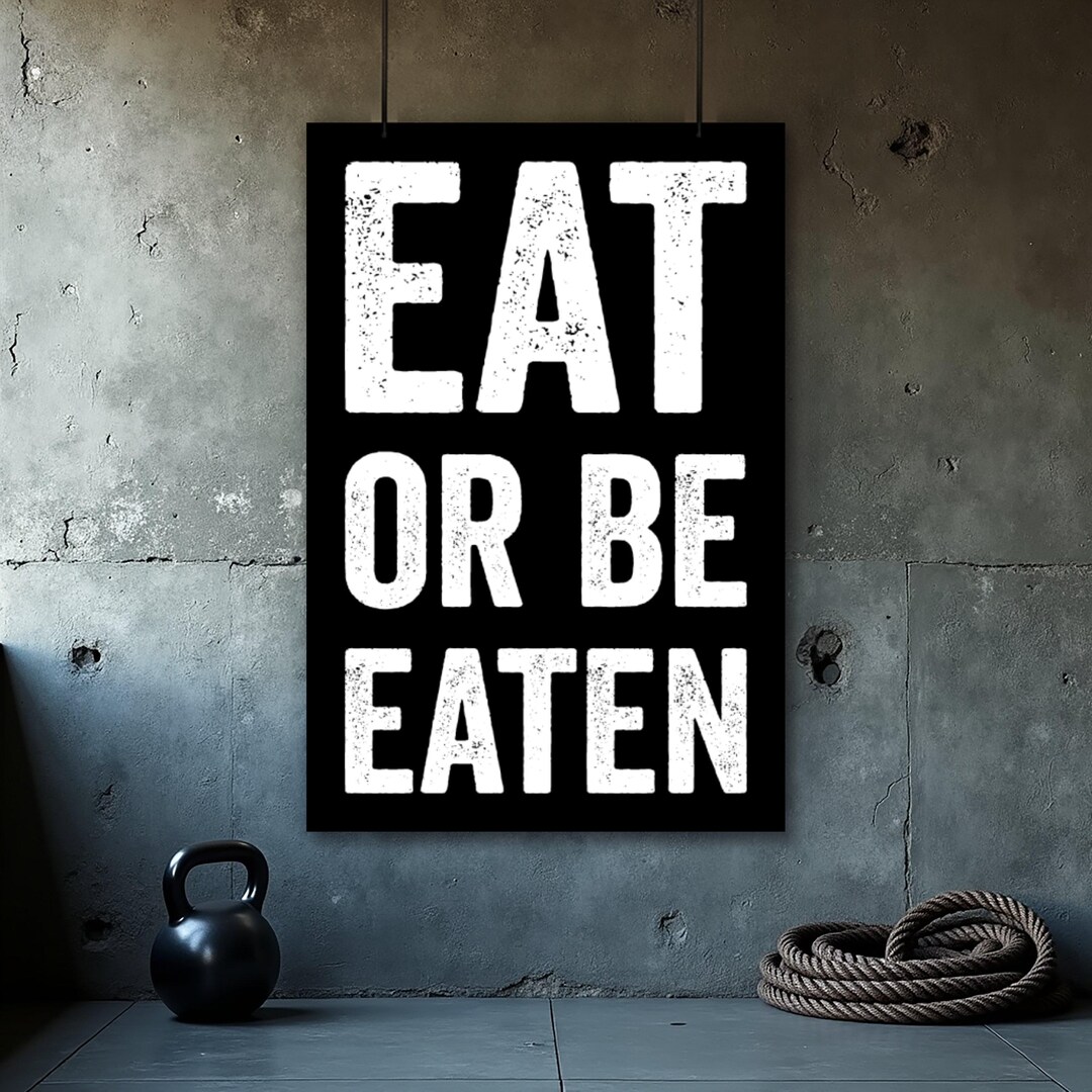 Eat or Be Eaten Motivational Poster for Gym Office Dorm, Inspirational ...