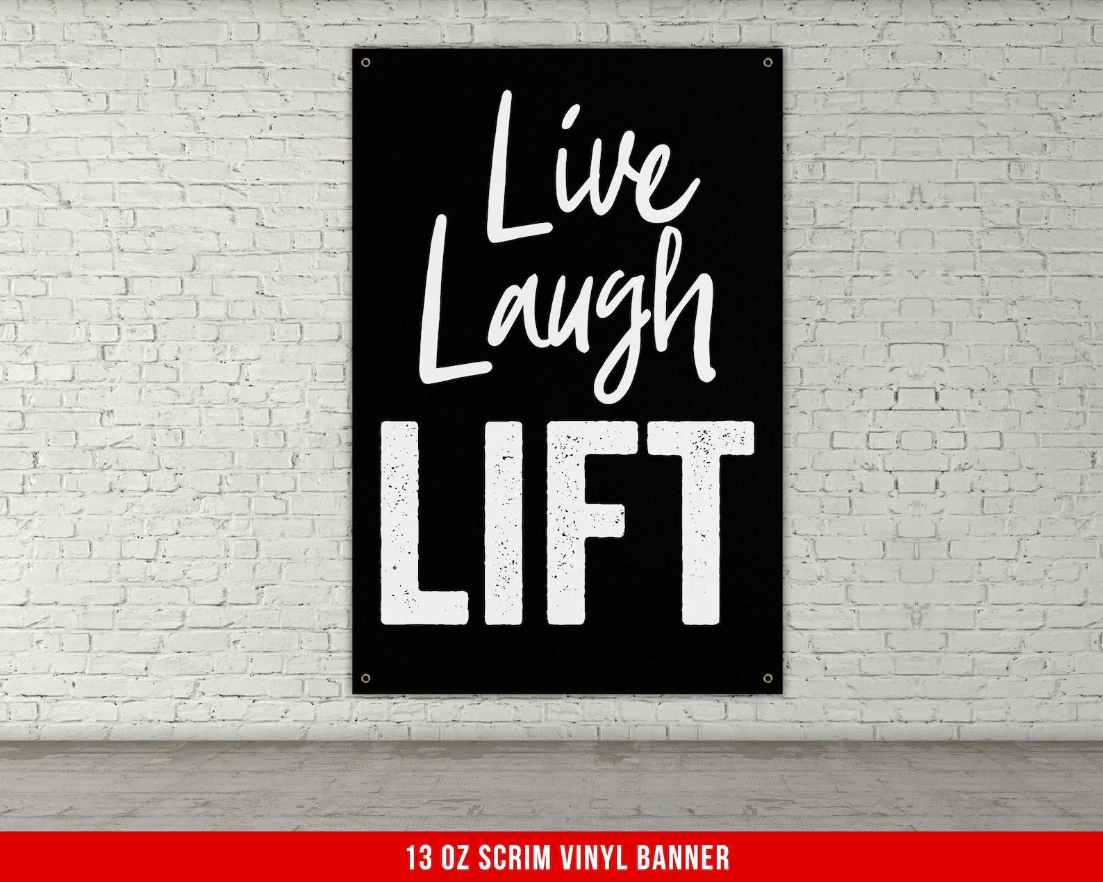 Live Laugh Lift Banner - Home Gym Decor - Large Quotes Wall Art ...