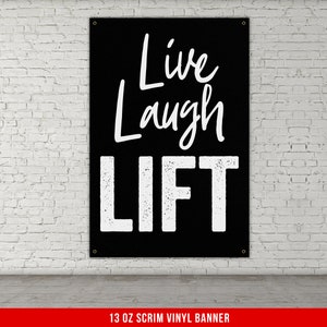 Live Laugh Lift Banner - Home Gym Decor - Large Quotes Wall Art ...