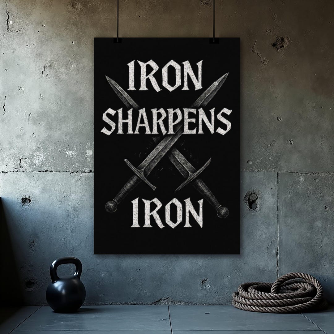 Iron Sharpens Iron Poster, Fitness Poster, Home Gym Wall Art ...