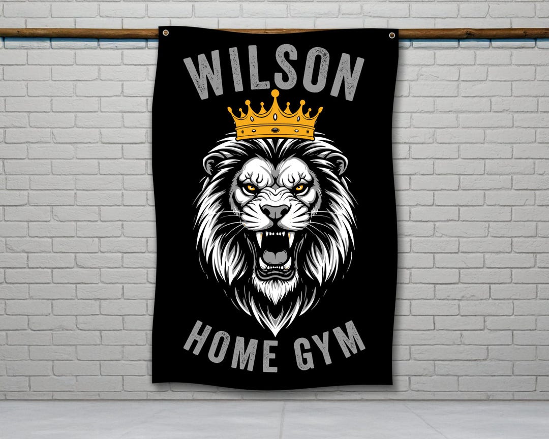Custom Home Gym Flag, Lion King Personalized Gym Banner, Motivational ...