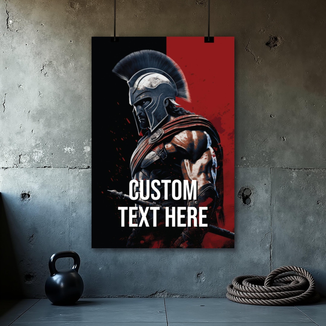 Custom Spartan Poster, Motivation Poster, Fitness Poster, Gym Wall Art ...