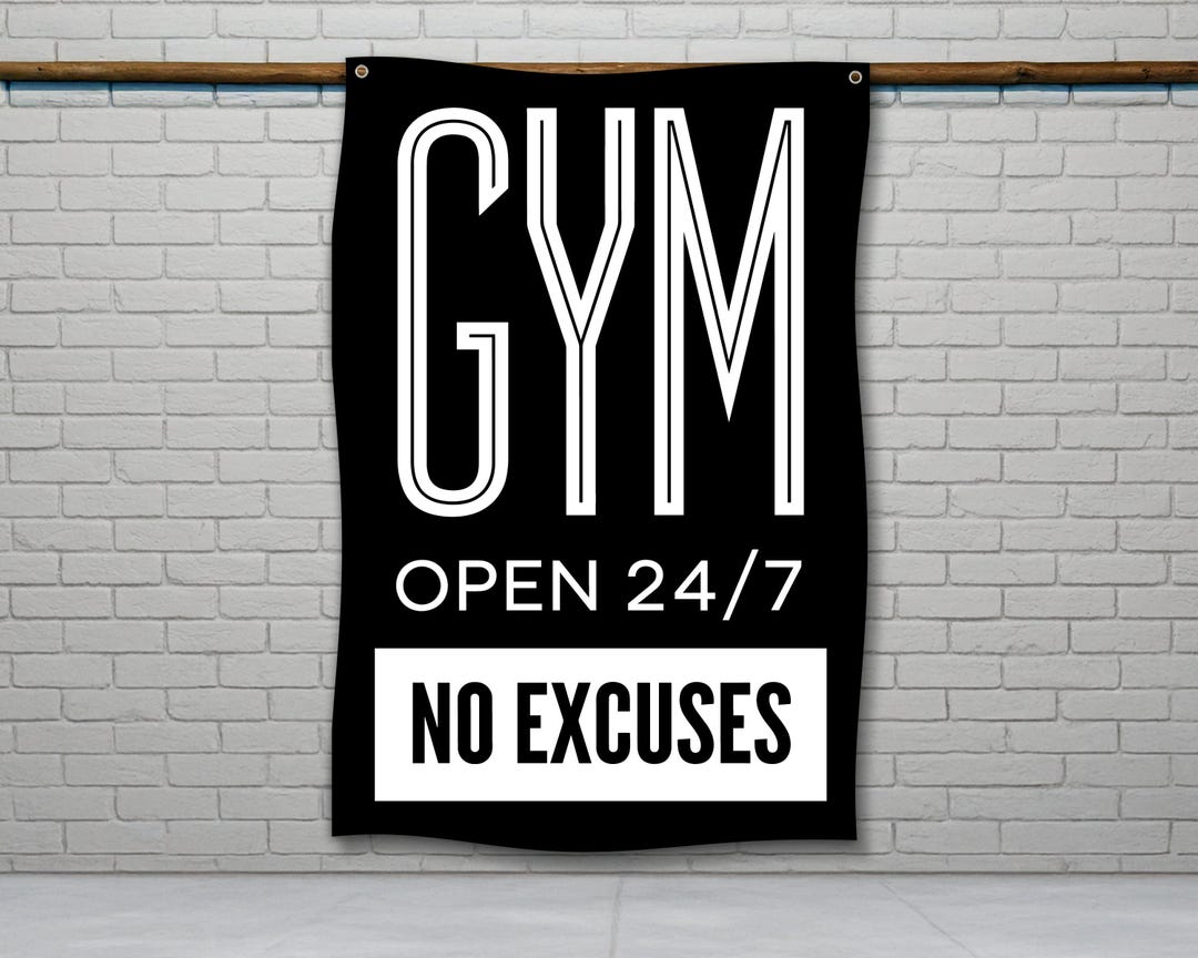 Home Gym Flag, Motivational Gym Wall Decor, Garage Gym Banner, Fitness ...