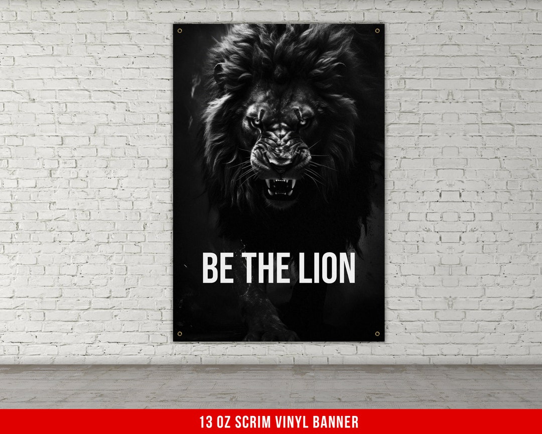 Be the Lion Home Gym Banner - Inspiration - Weightlifting Decor ...